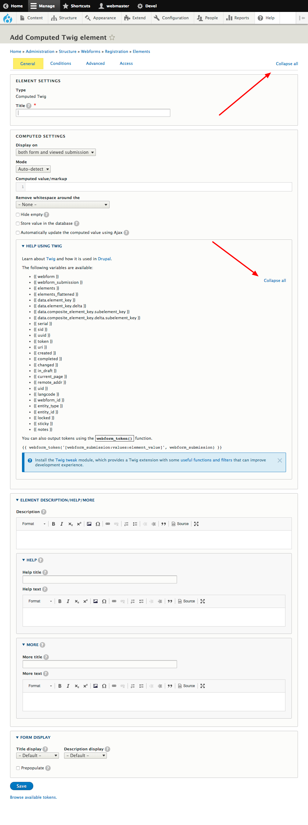 Duplicate collapse all on Computed Twig element [#3003341] | Drupal.org